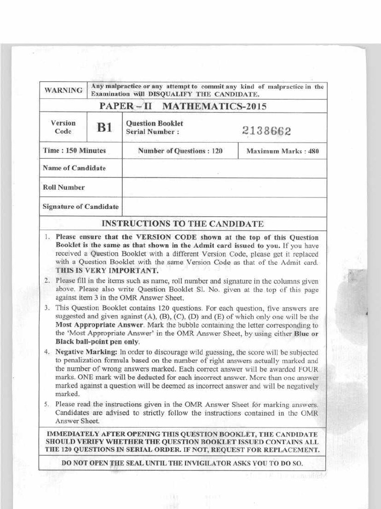 Keam-2015-Q.paper 2 | PDF