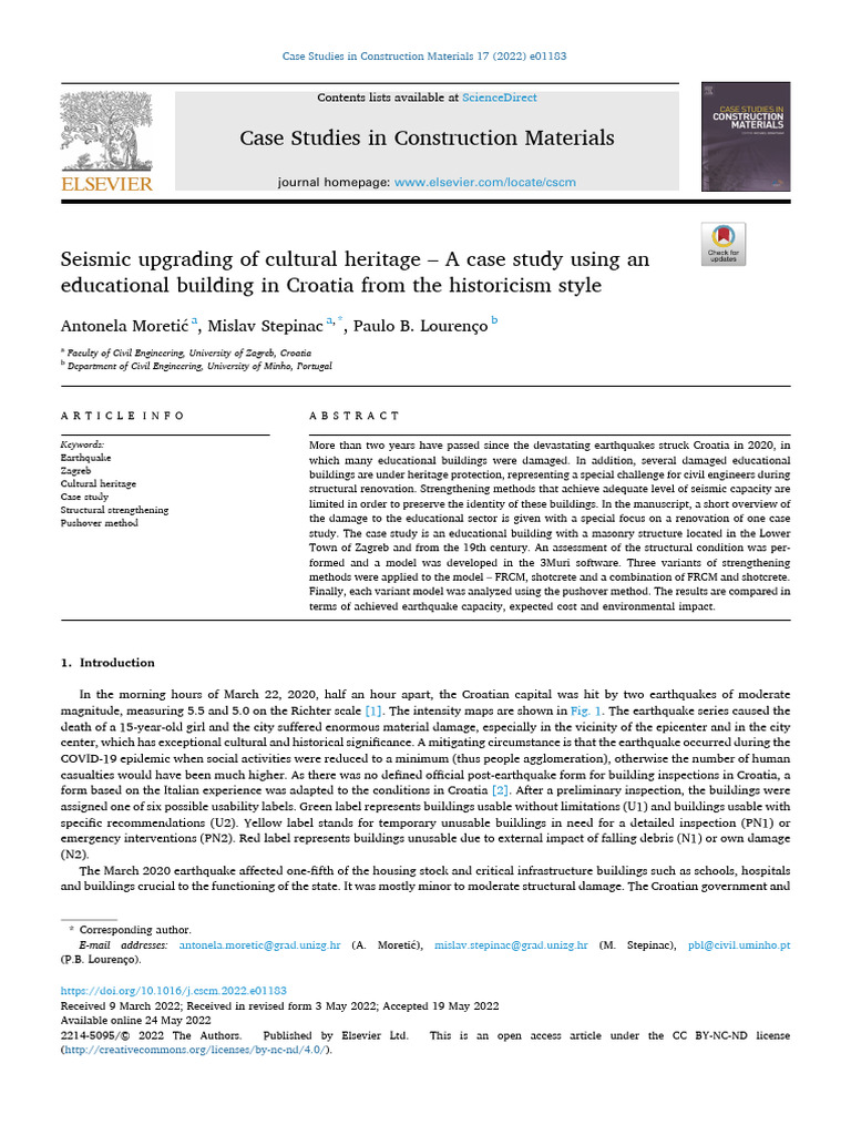 Seismic Upgrading of Cultural Heritage | PDF | Masonry | Strength Of ...