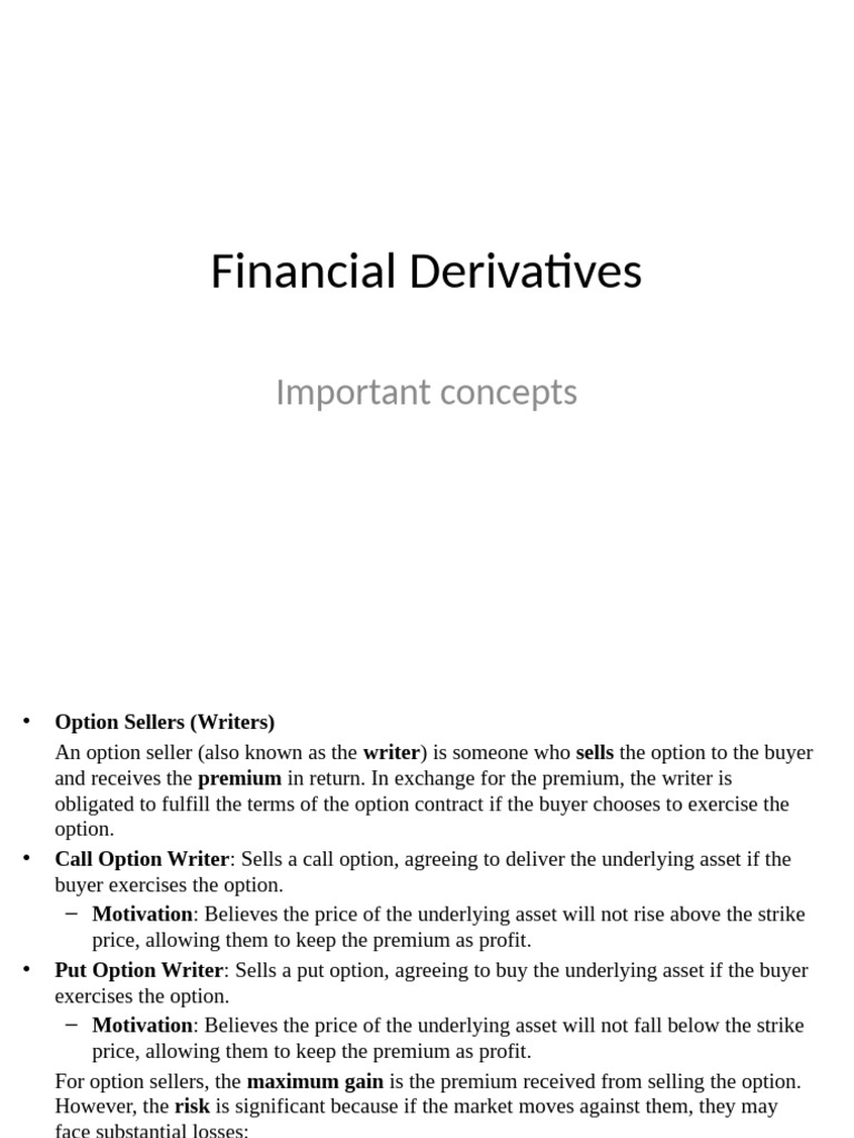 Financial Derivatives | PDF | Put Option | Option (Finance)
