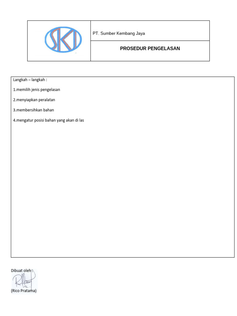 Prosedur Pengelasan | PDF