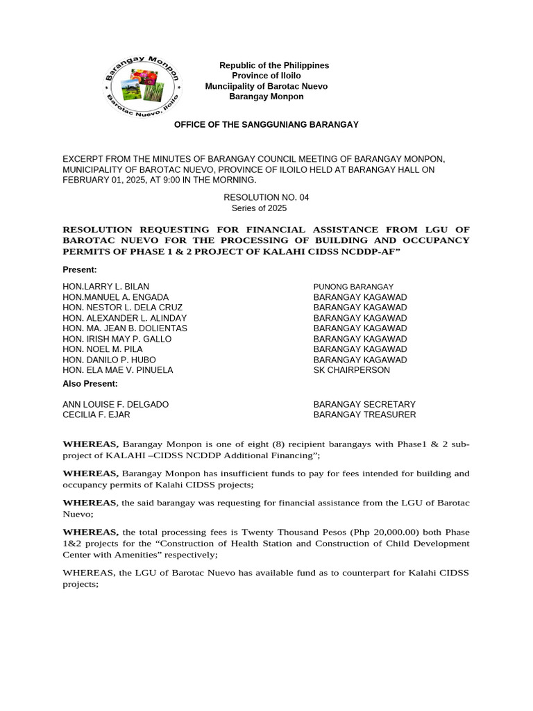 Reso For BUILDING AND OCCUPANCY PERMITS | PDF | Philippines