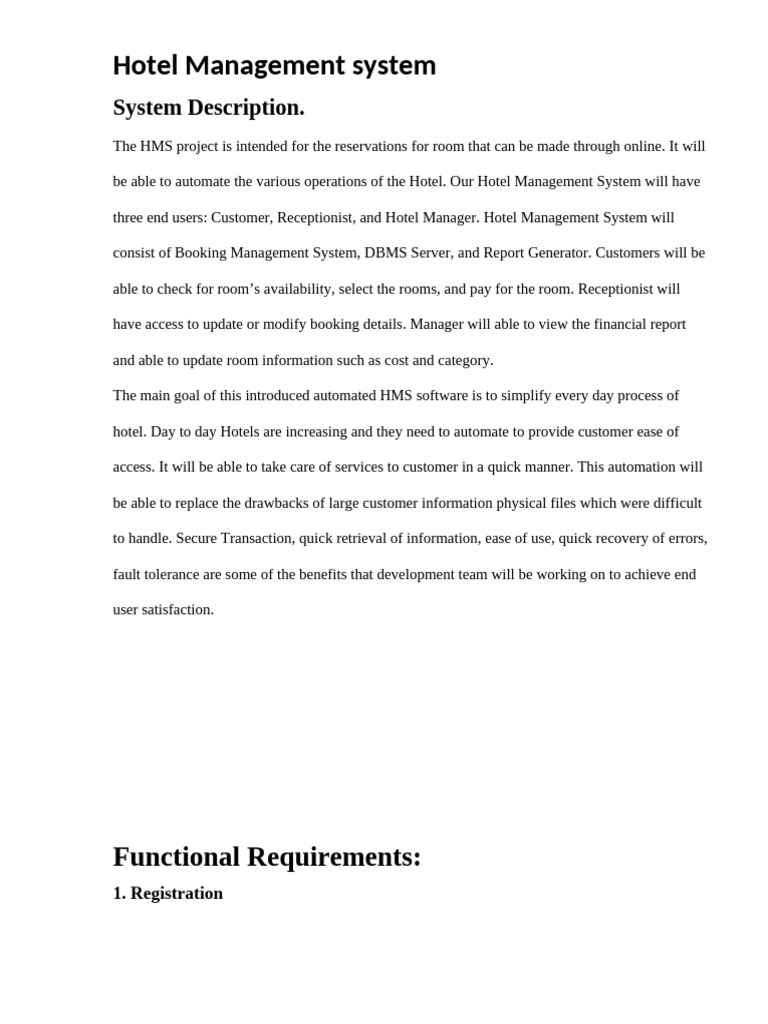 Hotel Management System Overview | PDF | Databases | Information Technology