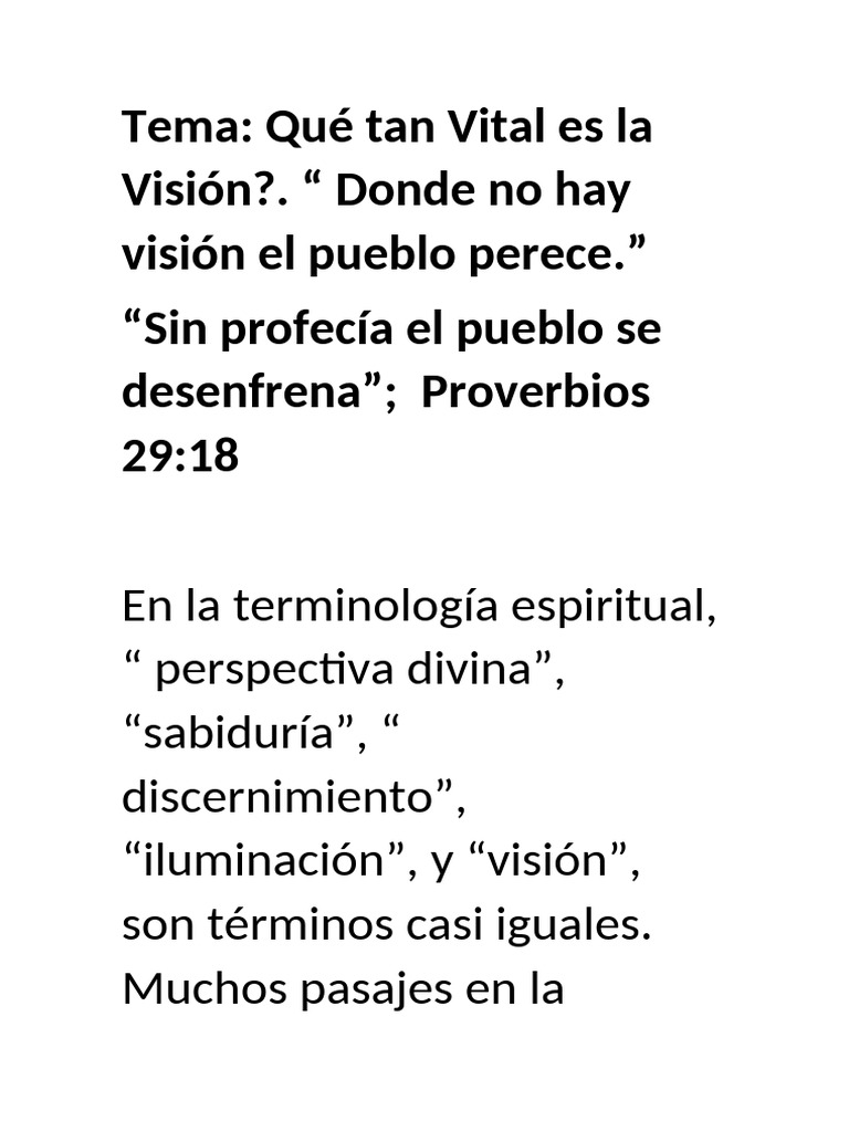 Qué Tan Vital Es La Visión | PDF | Dios | Cristo (título)