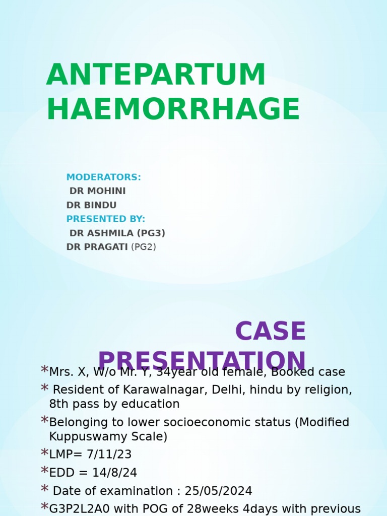 APH Case and Discussion | PDF | Medical Specialties | Maternal Health