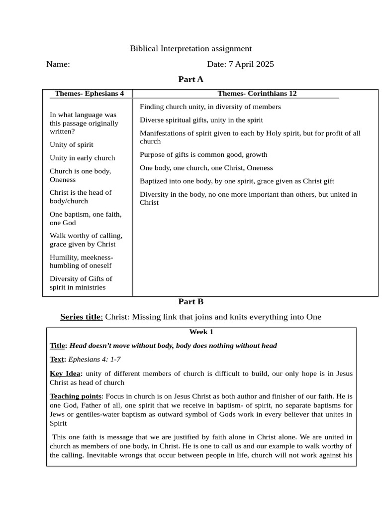 Unity in Christ: Church Body Insights | PDF | Jesus | Baptism