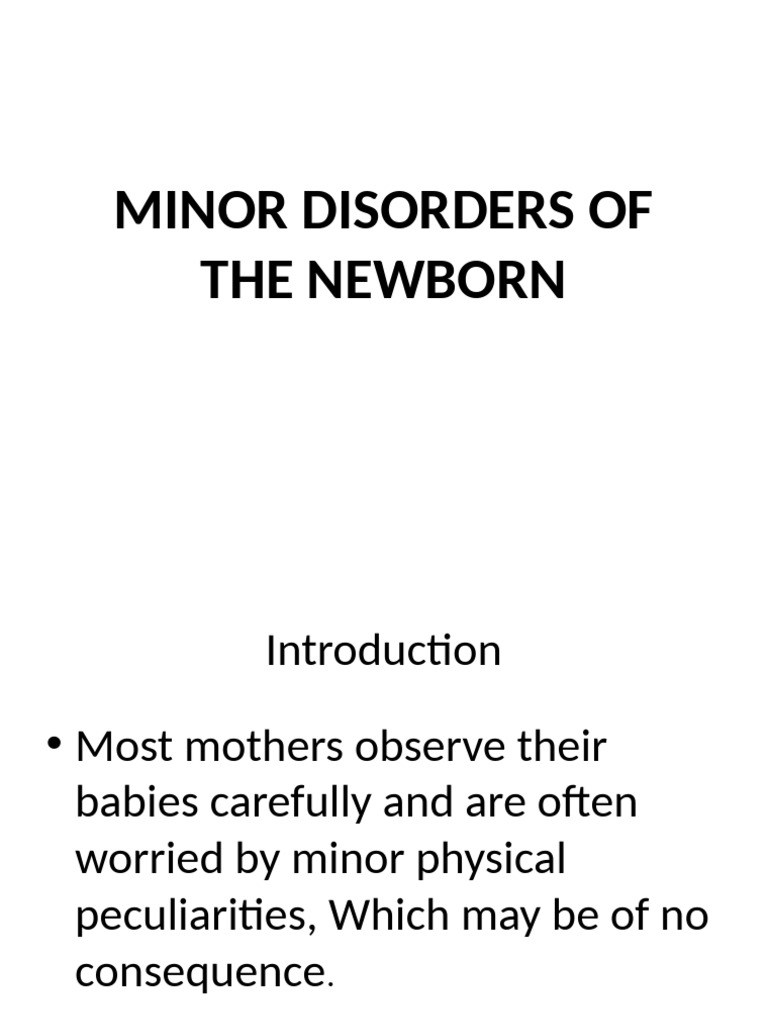 Common Newborn Minor Disorders Guide | PDF | Candidiasis | Medical ...