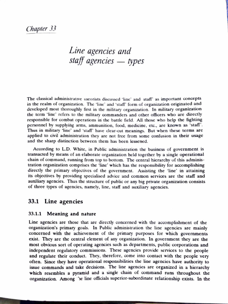 Understanding Line and Staff Agencies | PDF