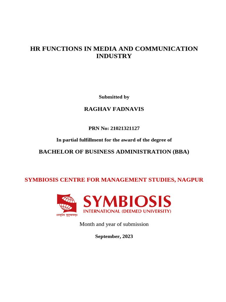 Raghav Fadnavis_ 21021321127_Project 2 Report (1) | PDF | Performance Appraisal | Recruitment