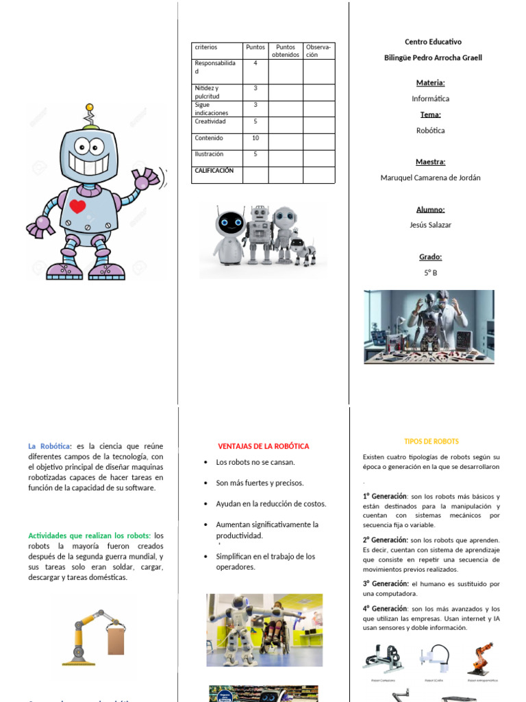 triptico | PDF | Robot | Robótica