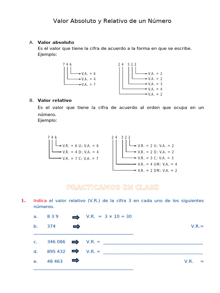 Valor absoluto y relativo | PDF