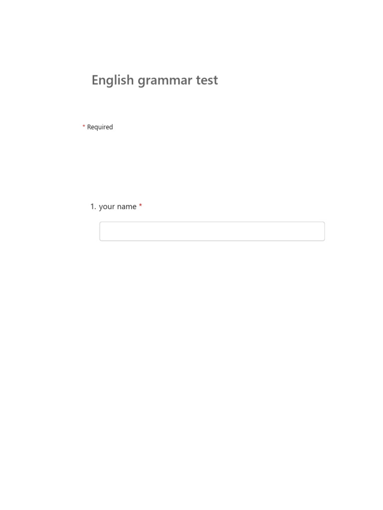 English Grammar Test Instructions | PDF