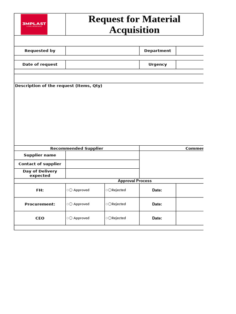 Material Request Form | PDF