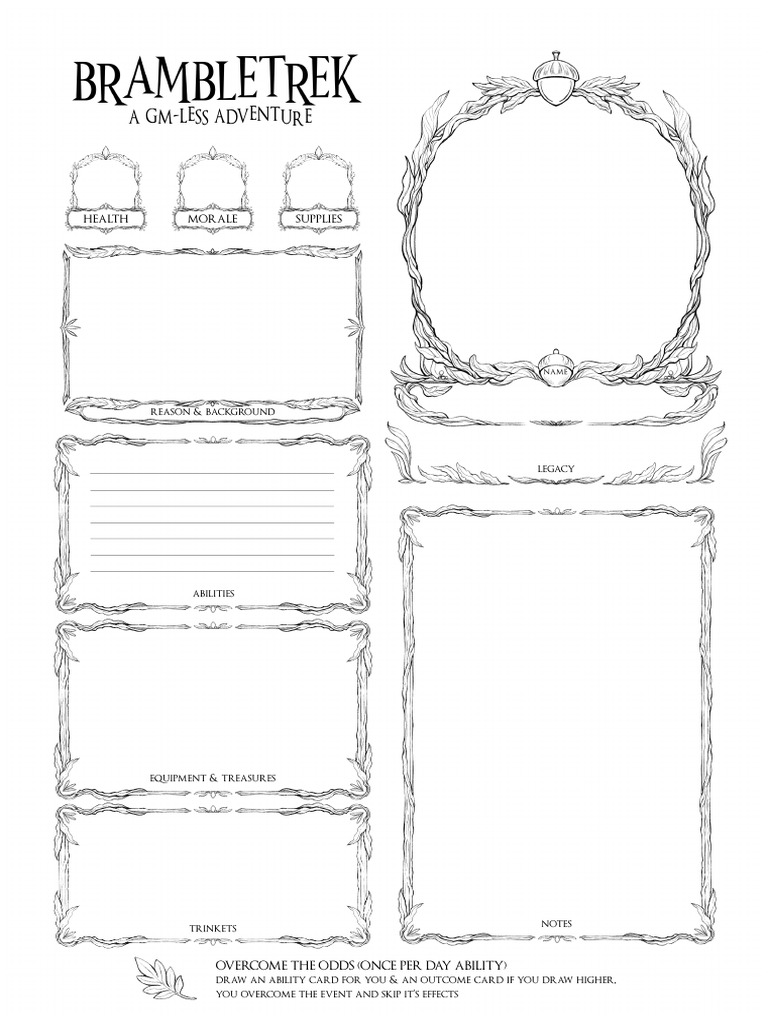 Brambletrek - Character Sheet & Journal | PDF