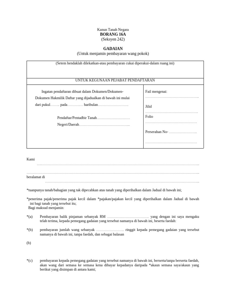 Contoh Kanun Tanah Negara | PDF