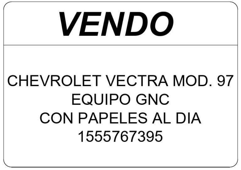 Cartel Se Vende Auto-Para Imprimir | PDF