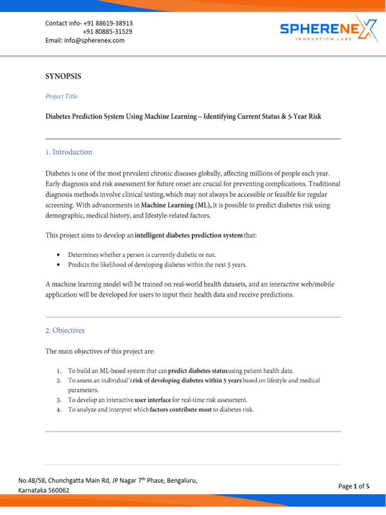 Diabetes Prediction System Using Machine Learning | PDF