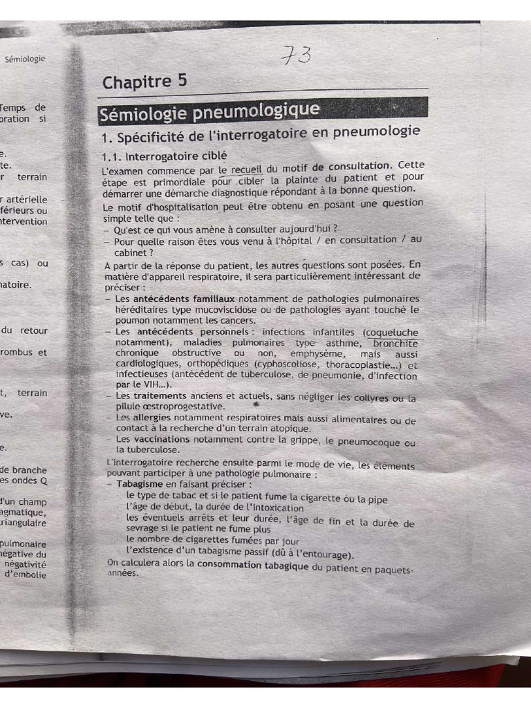 Semio Respiratoire (Ch5-6) | PDF