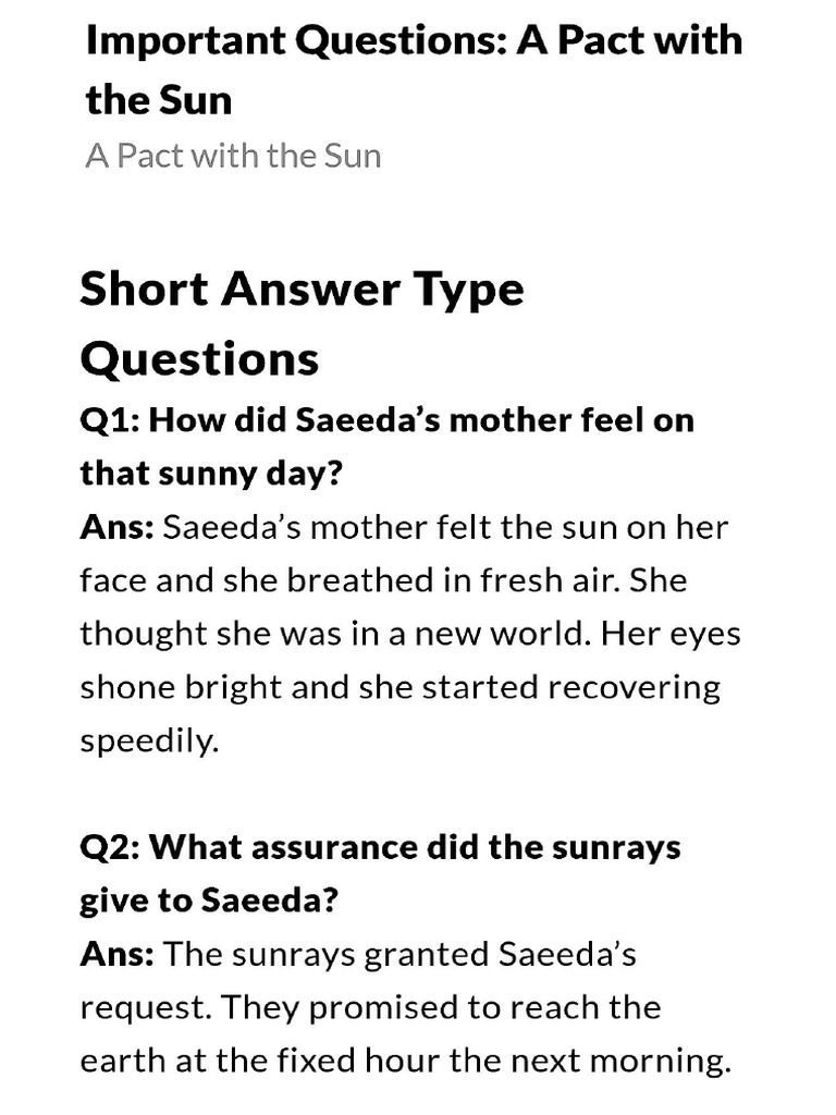 Pact With Sun | PDF