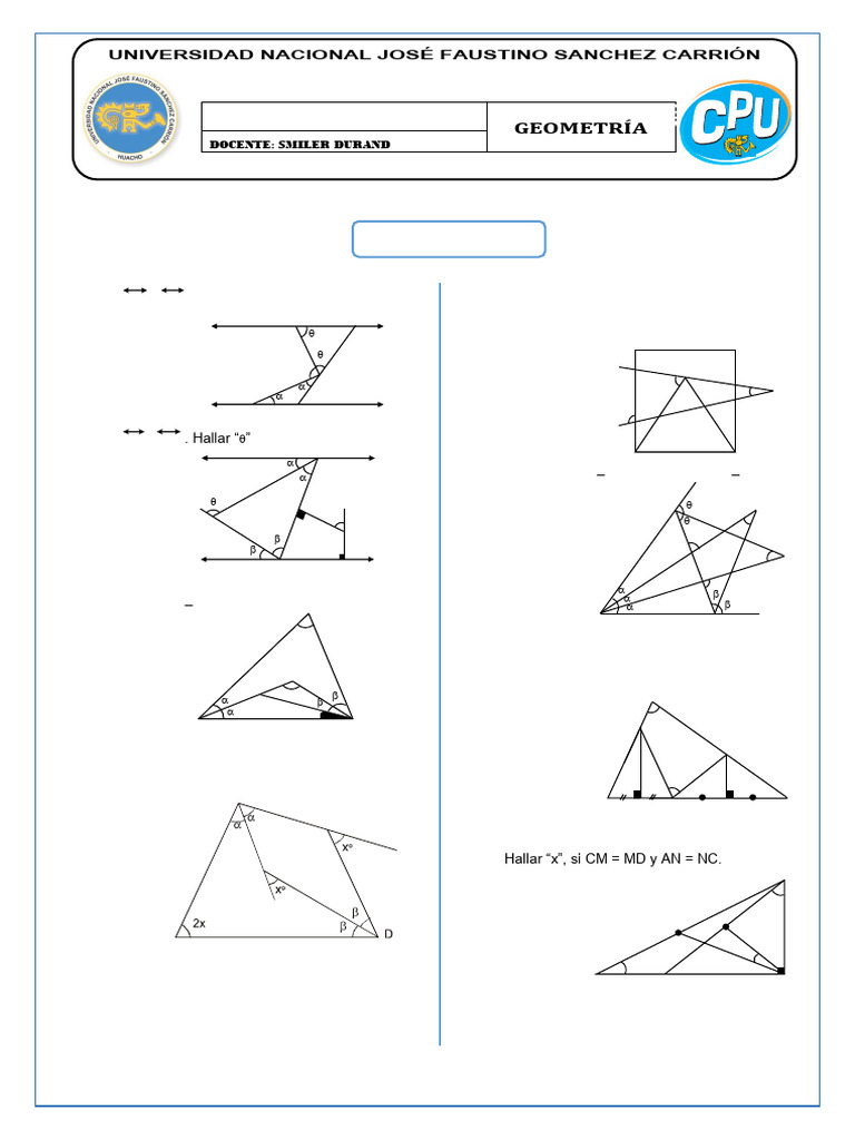 Seminario de Geometría - Cpu Ciclo 2023 - Ii | PDF | Formas geométricas | Geometría euclidiana