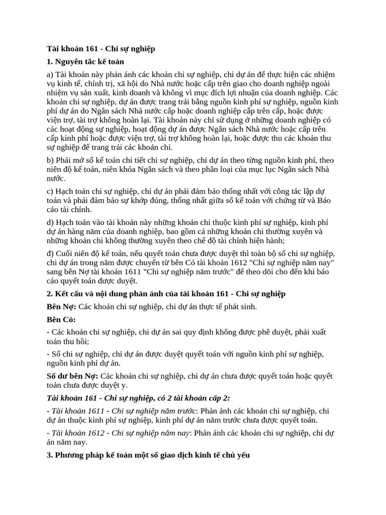 Tài khoản 161 | PDF
