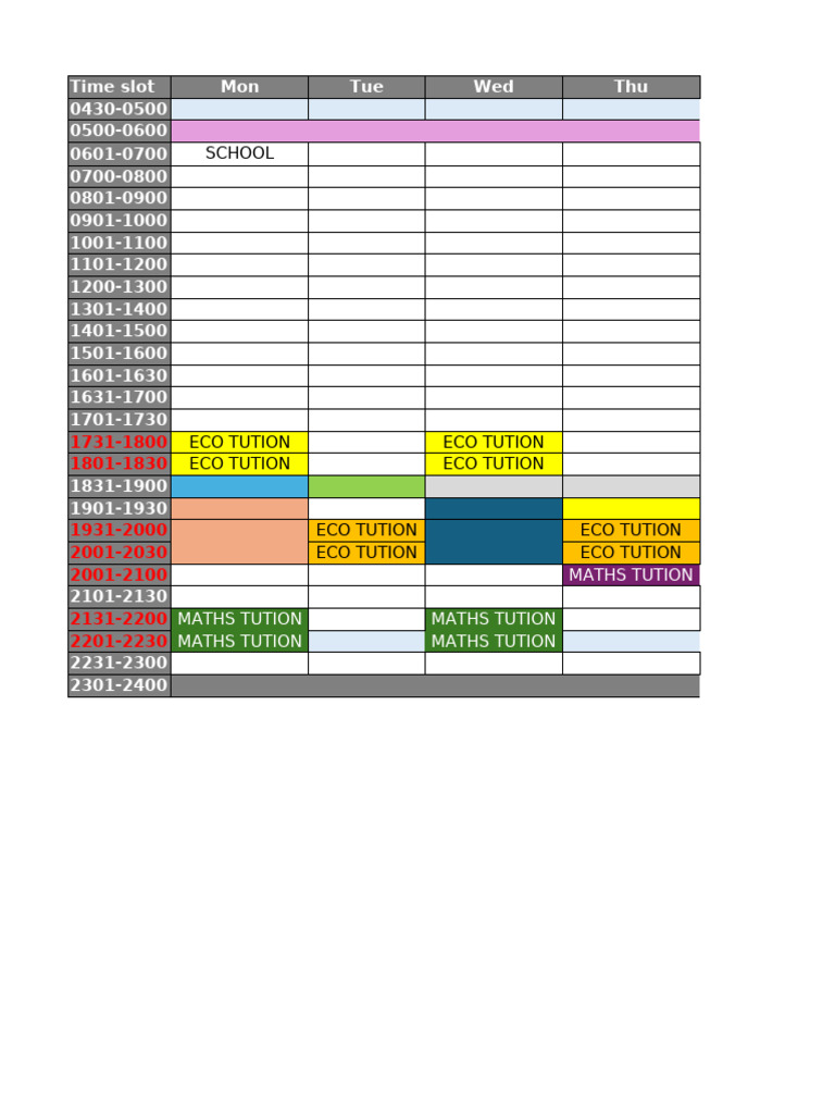 Nived Schedule | PDF