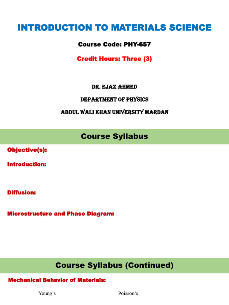 1-1 Introduction To Materials Science | PDF | Materials Science | Fracture
