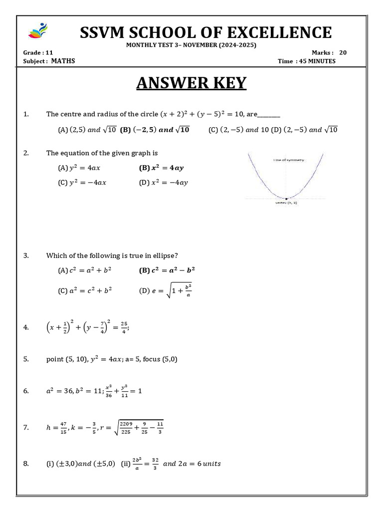 g11- Math -Ak - Monthly Test 3 | PDF