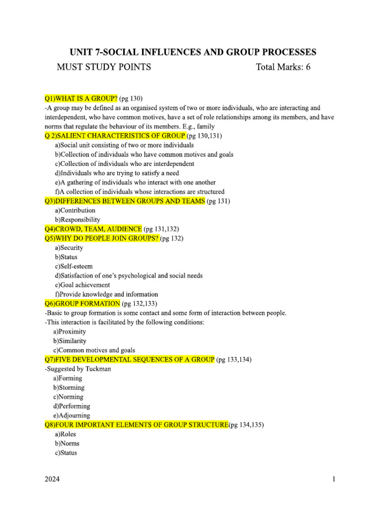 Unit 7 Group Process | PDF
