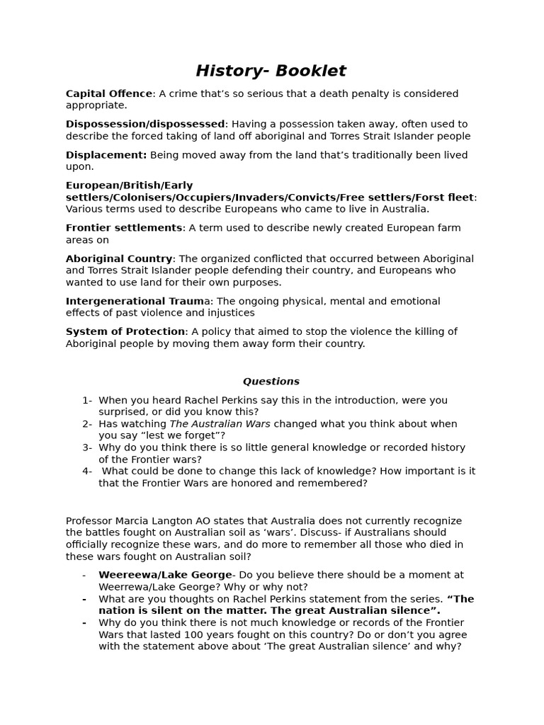 History- Booklet online | PDF | Indigenous Australians | Indigenous ...