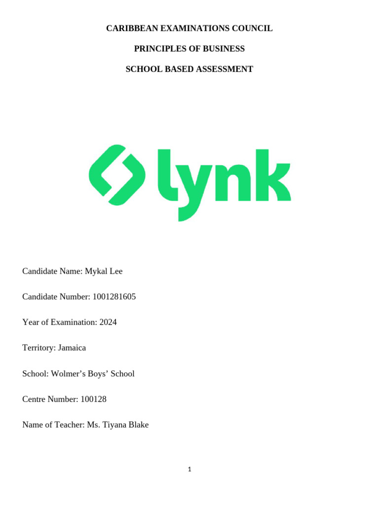 POB SBA_MYKAL LEE | PDF | Questionnaire | Entrepreneurship