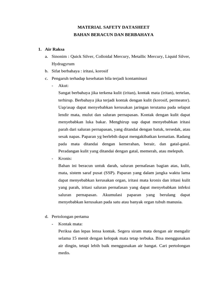 Material Safety Datasheet | PDF