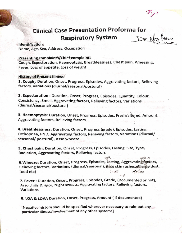 Respi History Taking-1 | PDF
