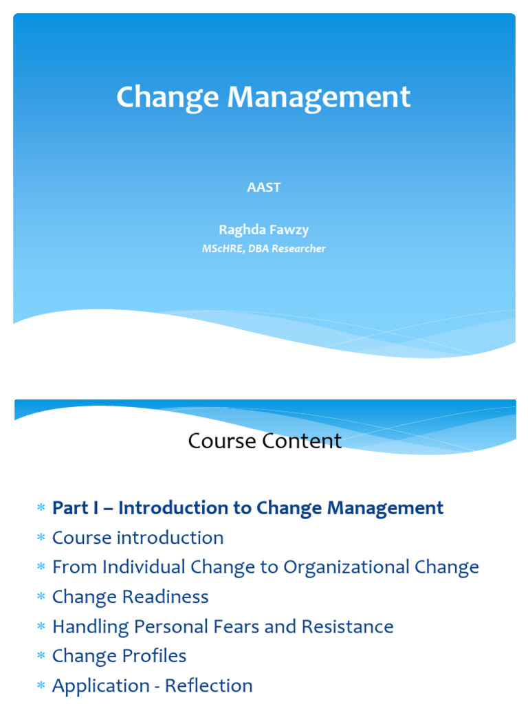 AAST Change Management - Lec7 | PDF | Change Management | Crisis Management