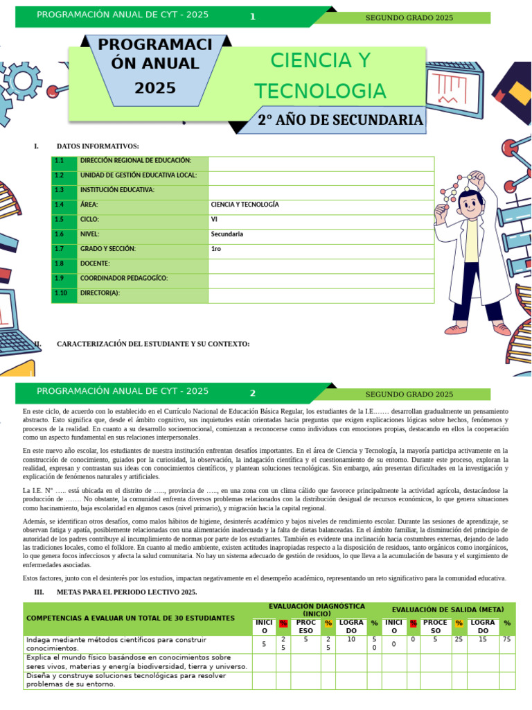 PROGRAMACIÓN ANUAL - CYT 2°-SC | PDF
