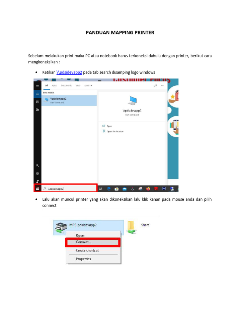Panduan Mapping Printer | PDF