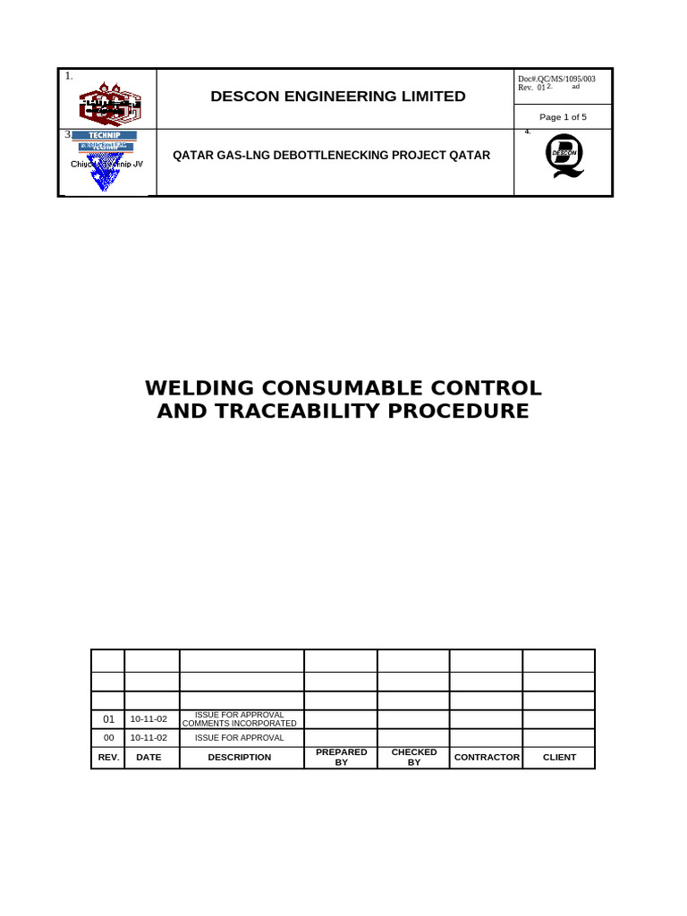 Welding Mtl. Control Procedure Rev3 | PDF | Welding | Construction