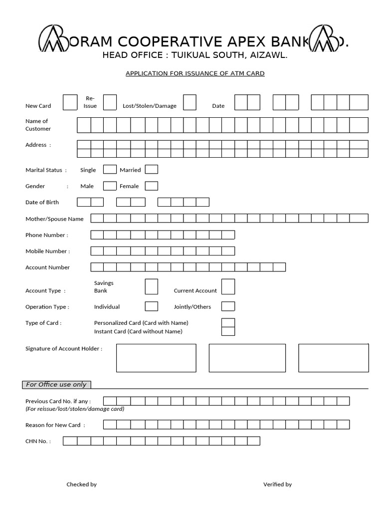 Atm Form | PDF