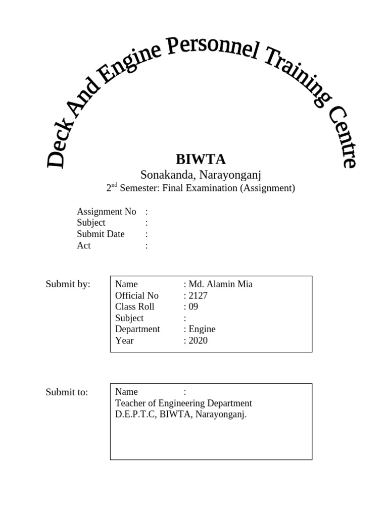 BIWTA (Cover Page) | PDF