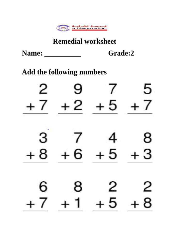 Remedial Worksheet.9 | PDF