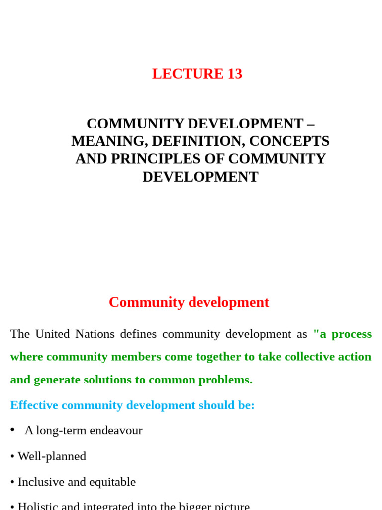 Community Development Principles Explained | PDF | Empowerment | Community