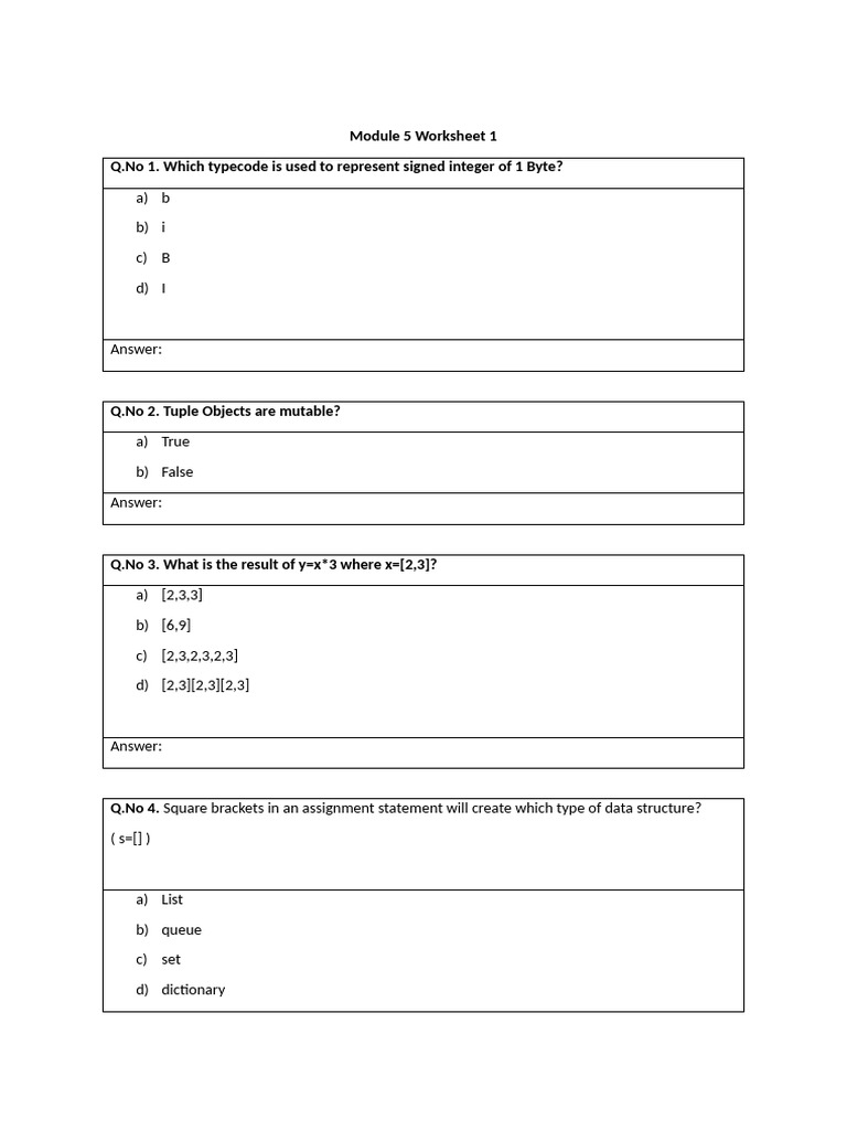 Module 5 Worksheet 1 | PDF | Control Flow | Computer Programming