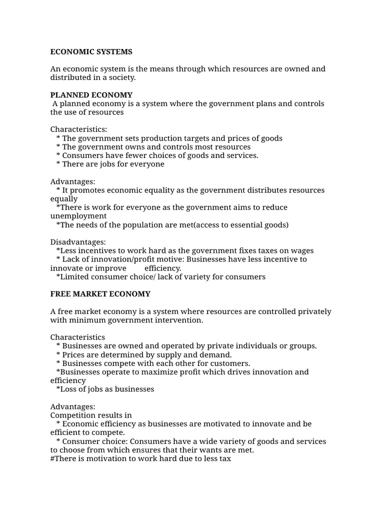 ECONOMICSYSTEMS - HTML 1739260010501 | PDF | Market Economy | Free Market