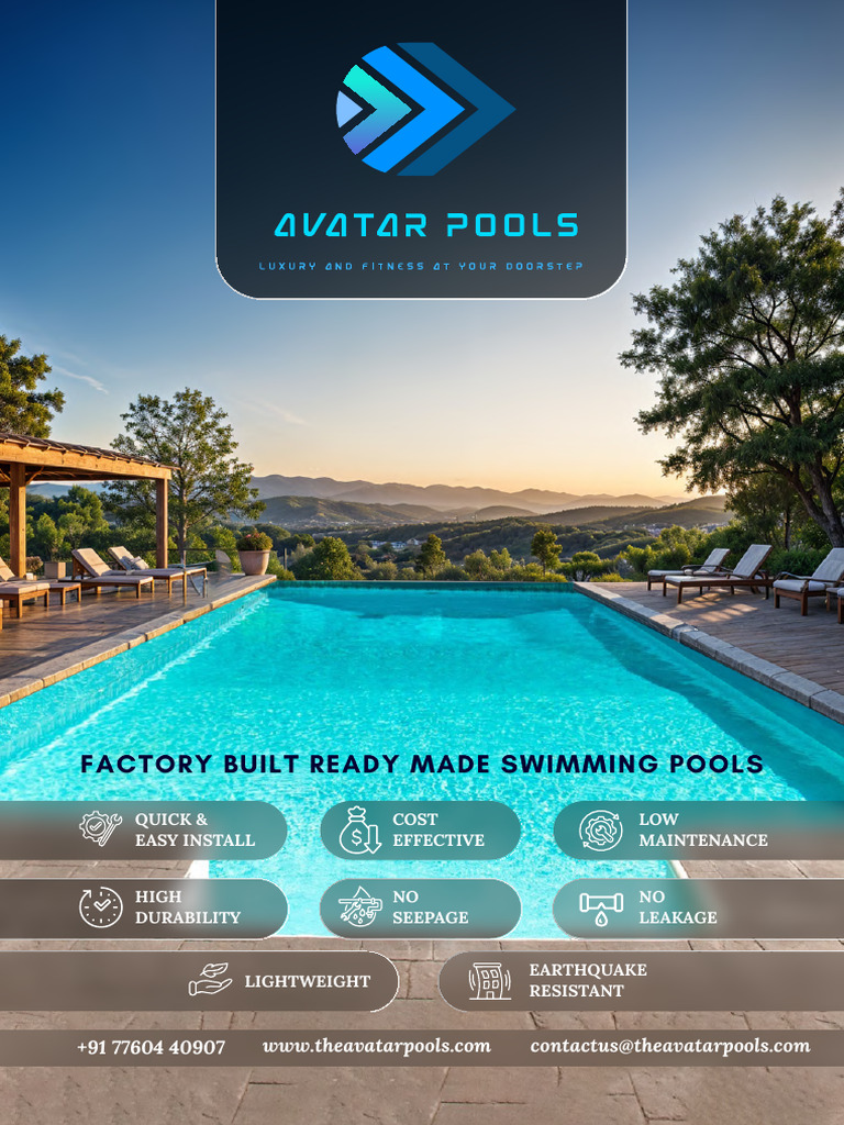 Avatar Pools: Customizable Plunge Options | PDF | Swimming Pool ...