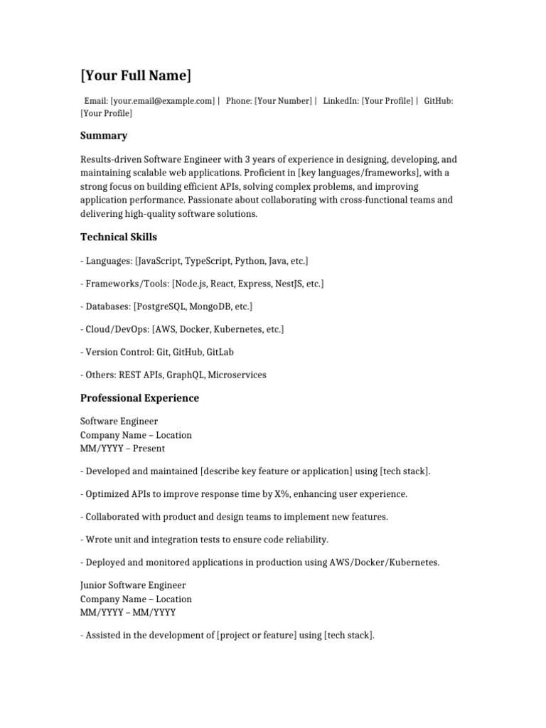 SWE Resume Modern | PDF