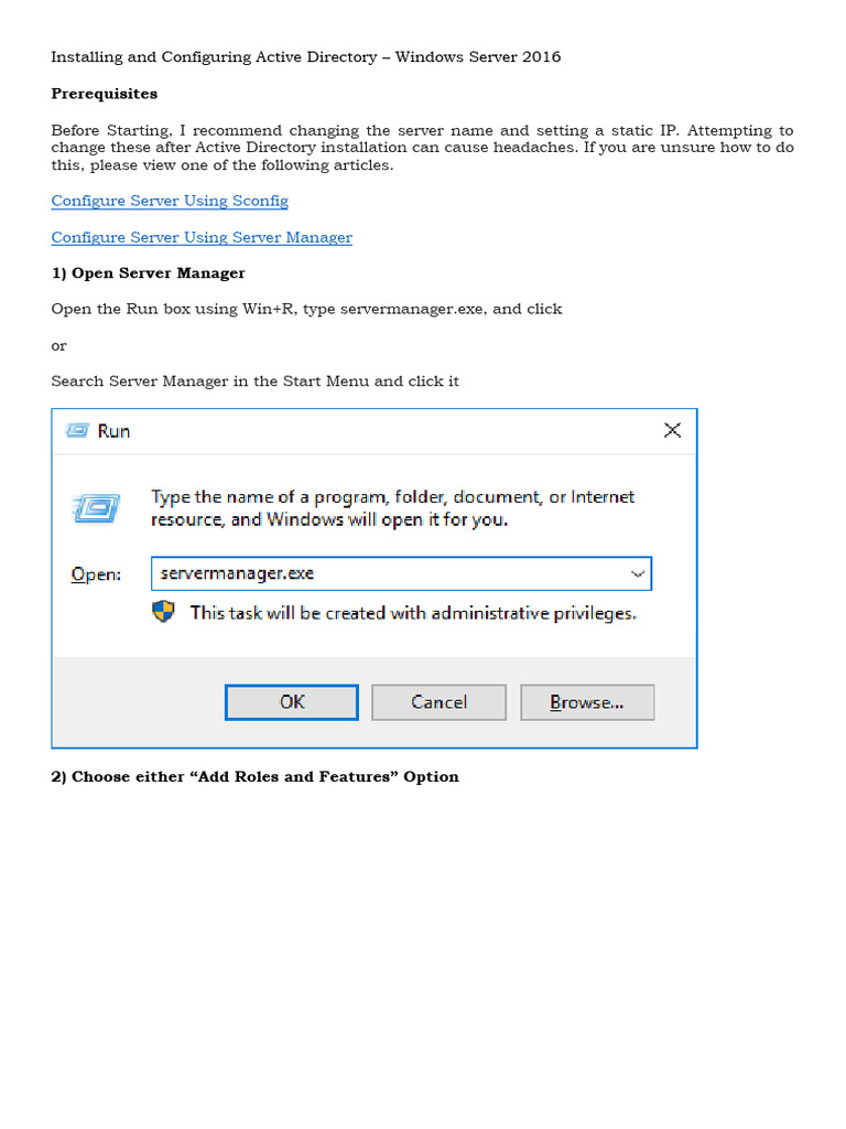 Installing and Configuring Active Directory.docx | PDF