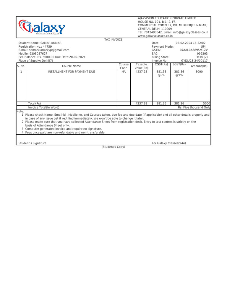 Vision Bill 06 04 2024 - 11 52 | PDF | Invoice | Payments