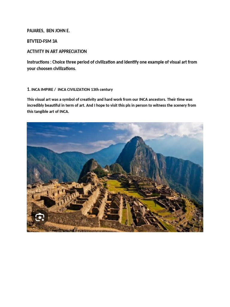Visual Art Examples from Ancient Civilizations | PDF