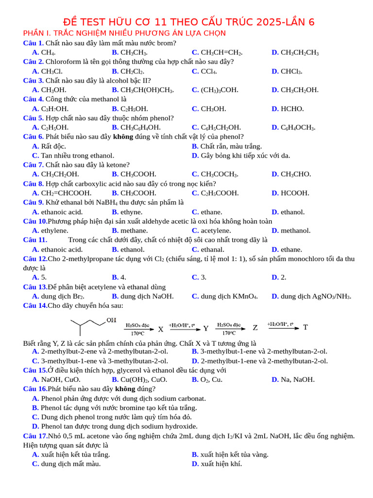 ĐỀ HKII 11 THEO CẤU TRÚC 2025 -LẦN 6-ĐỀ | PDF
