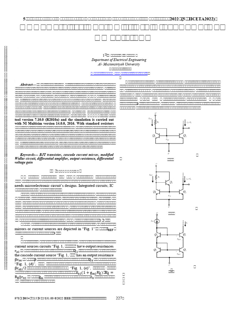 BJT Differential Amplifier Design Analysis | PDF | Bipolar Junction ...