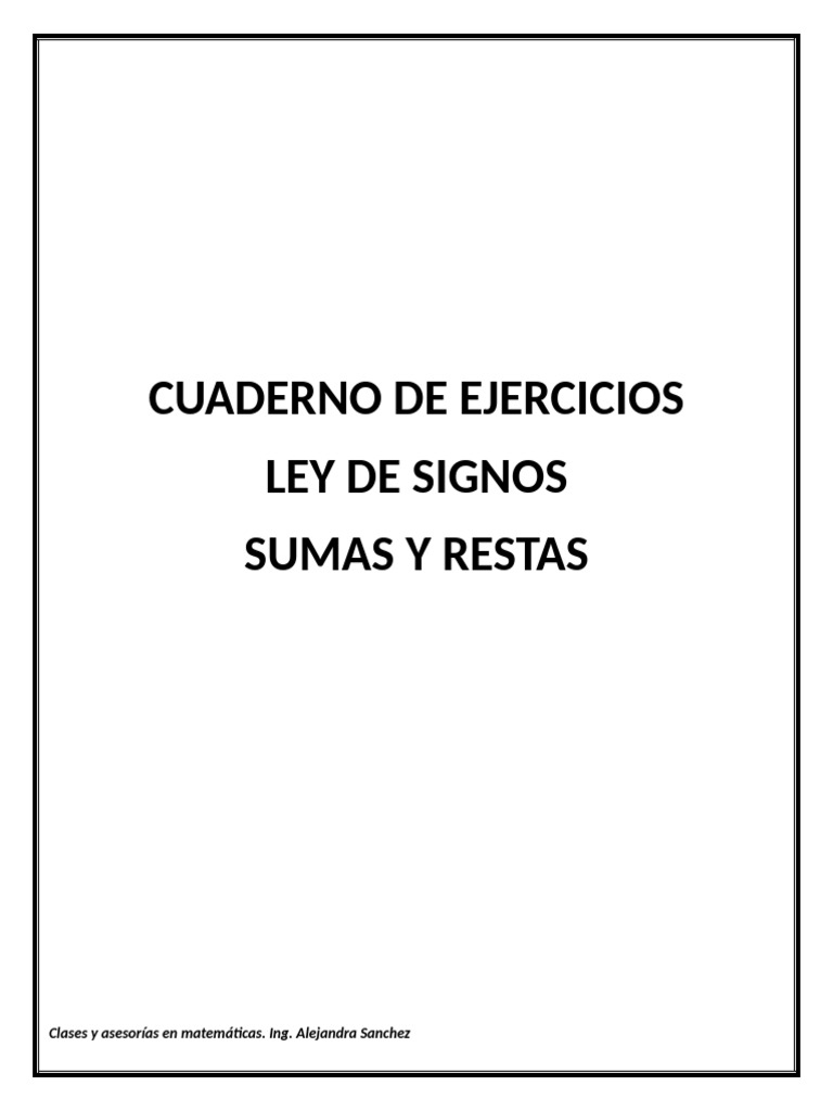 Ley de Los Signos Multiplicacion y Division | PDF